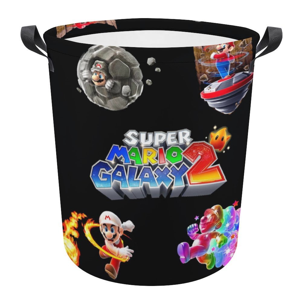 Super Mario Games Circular Laundry Hamper Foldable Large Storage ...