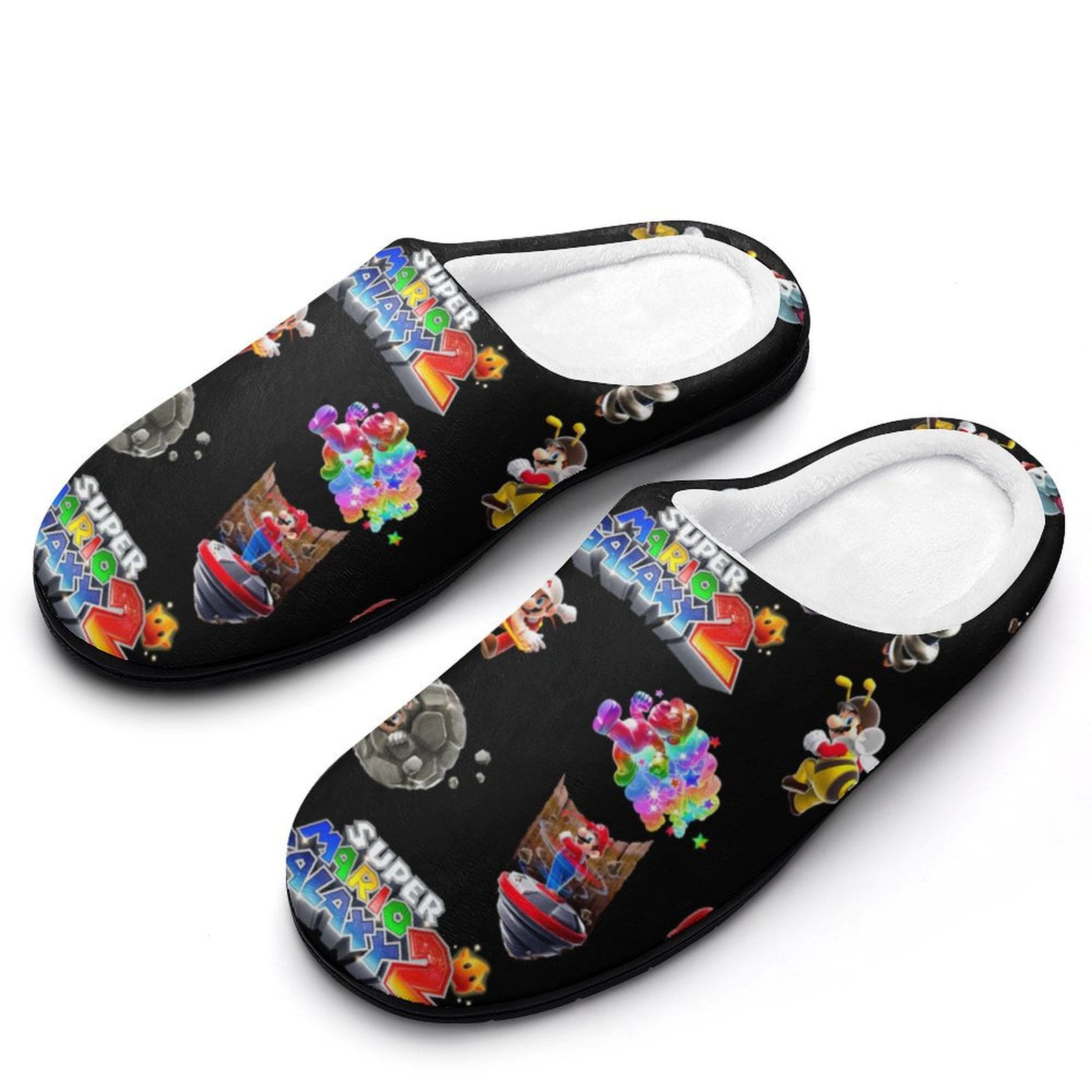 Super Mario Games Fuzzy Cotton Slippers For Womens Lightweight Anti ...