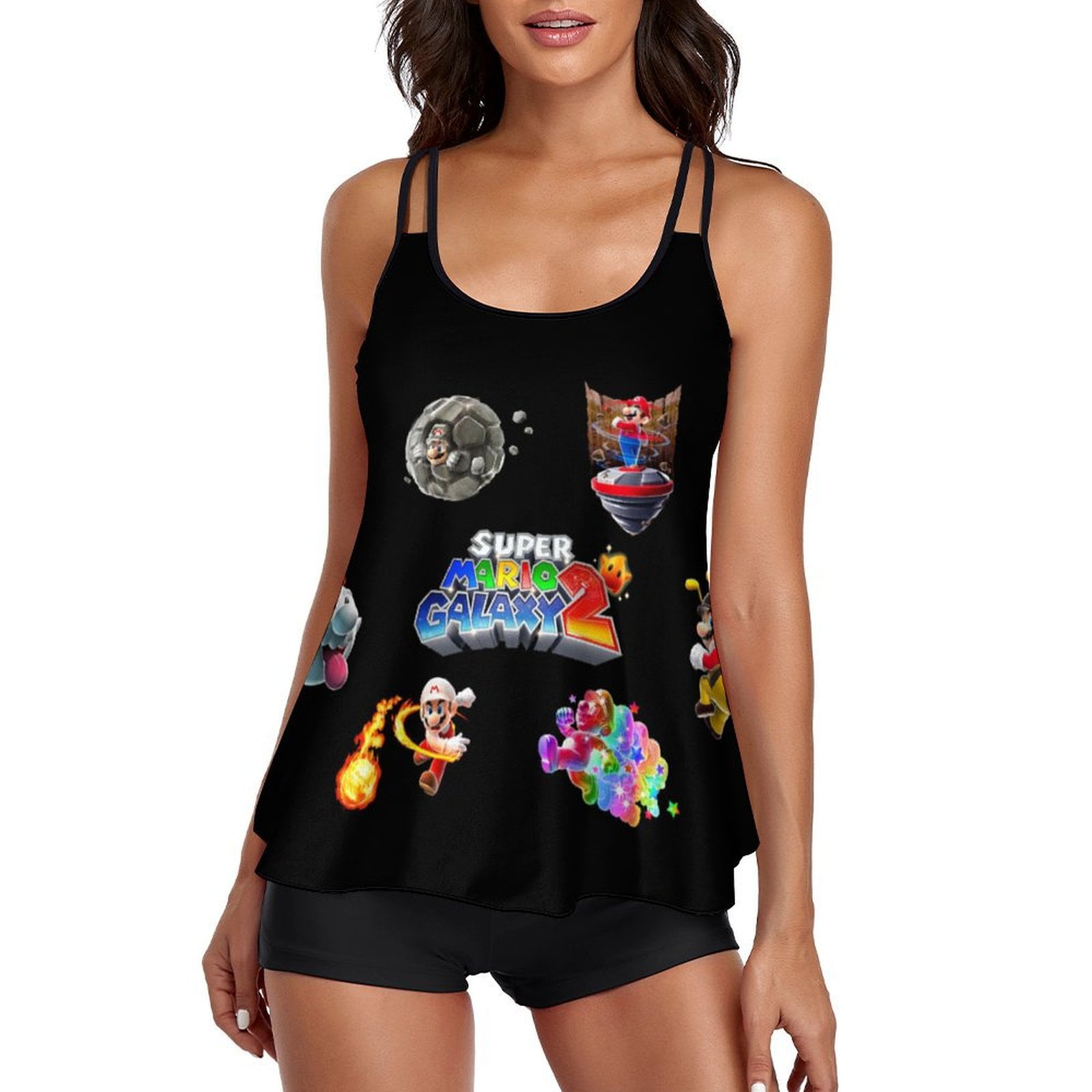 Super Mario Games Women's Tankini Swimsuits Tank Tops Swimwear with ...