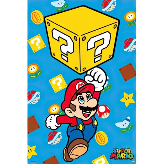 Super Mario - Gaming Poster (Block Jump) UNFRAMED PAPER POSTER, Home ...