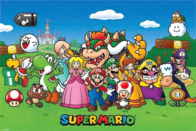 Super Mario - Gaming Tv Show Poster (All Characters Montage) UNFRAMED ...