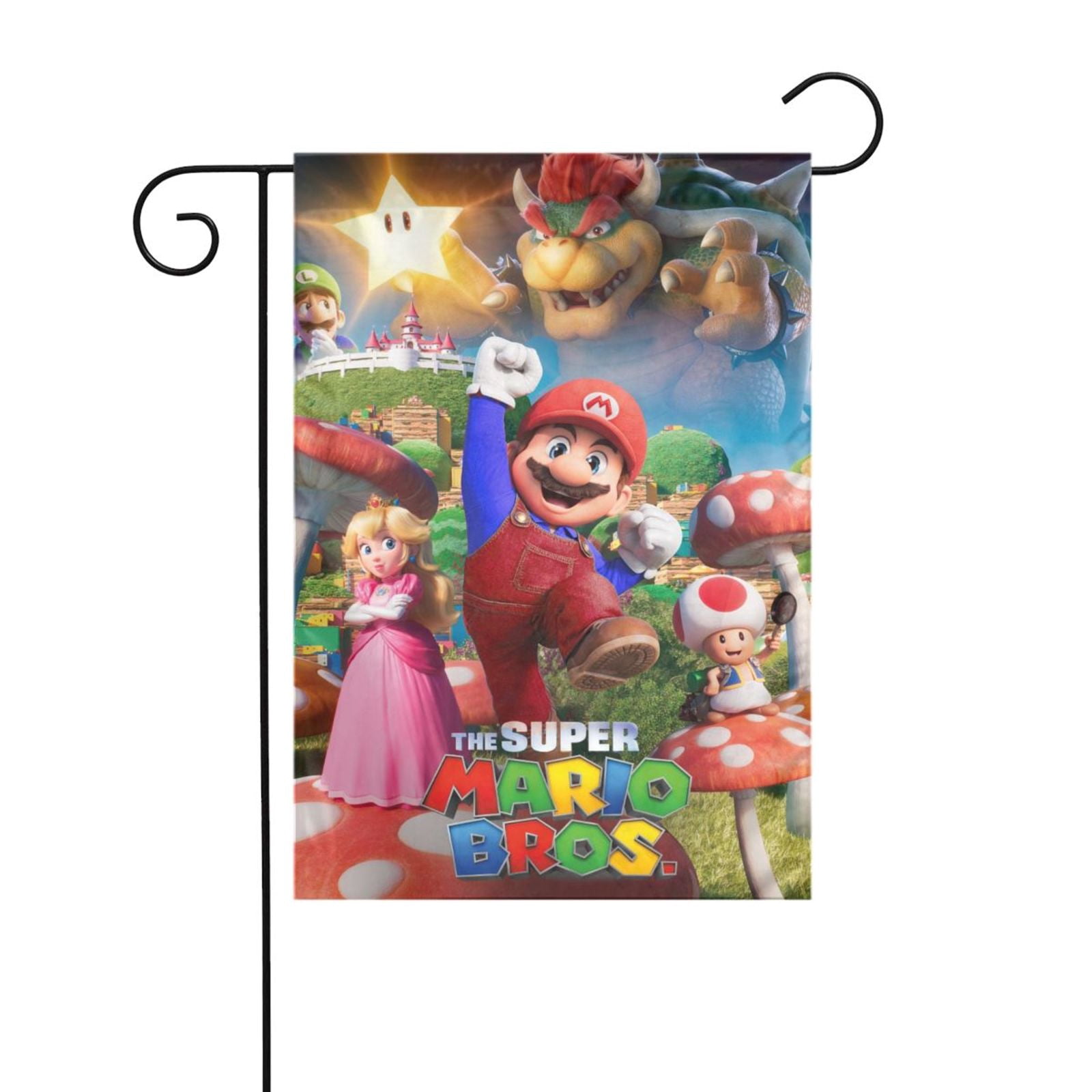 Super Mario Garden Flag Double Sided Outside Cartoon Game Yard Outdoor ...