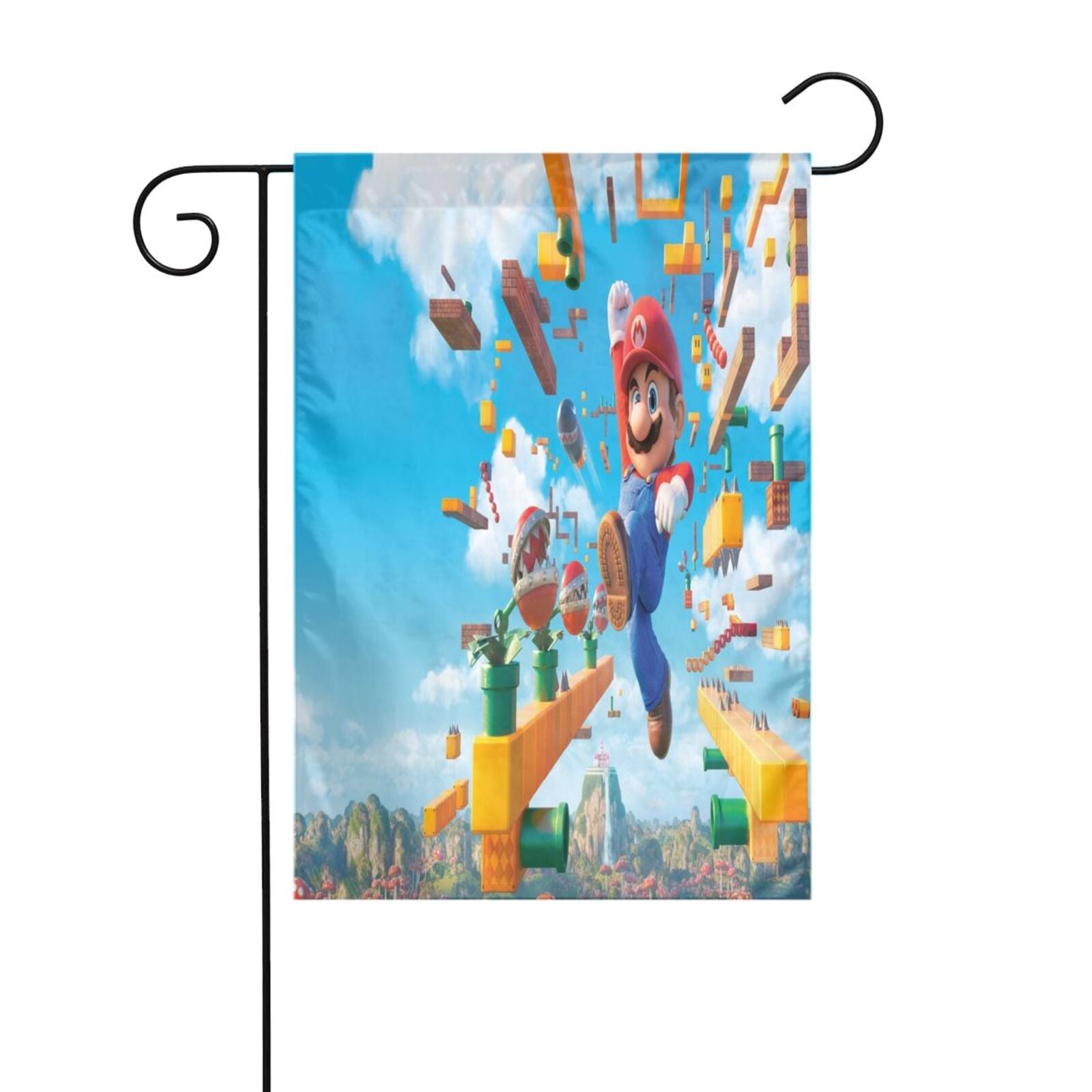 Super Mario Garden Flag Double Sided Outside Cartoon Game Yard Outdoor ...