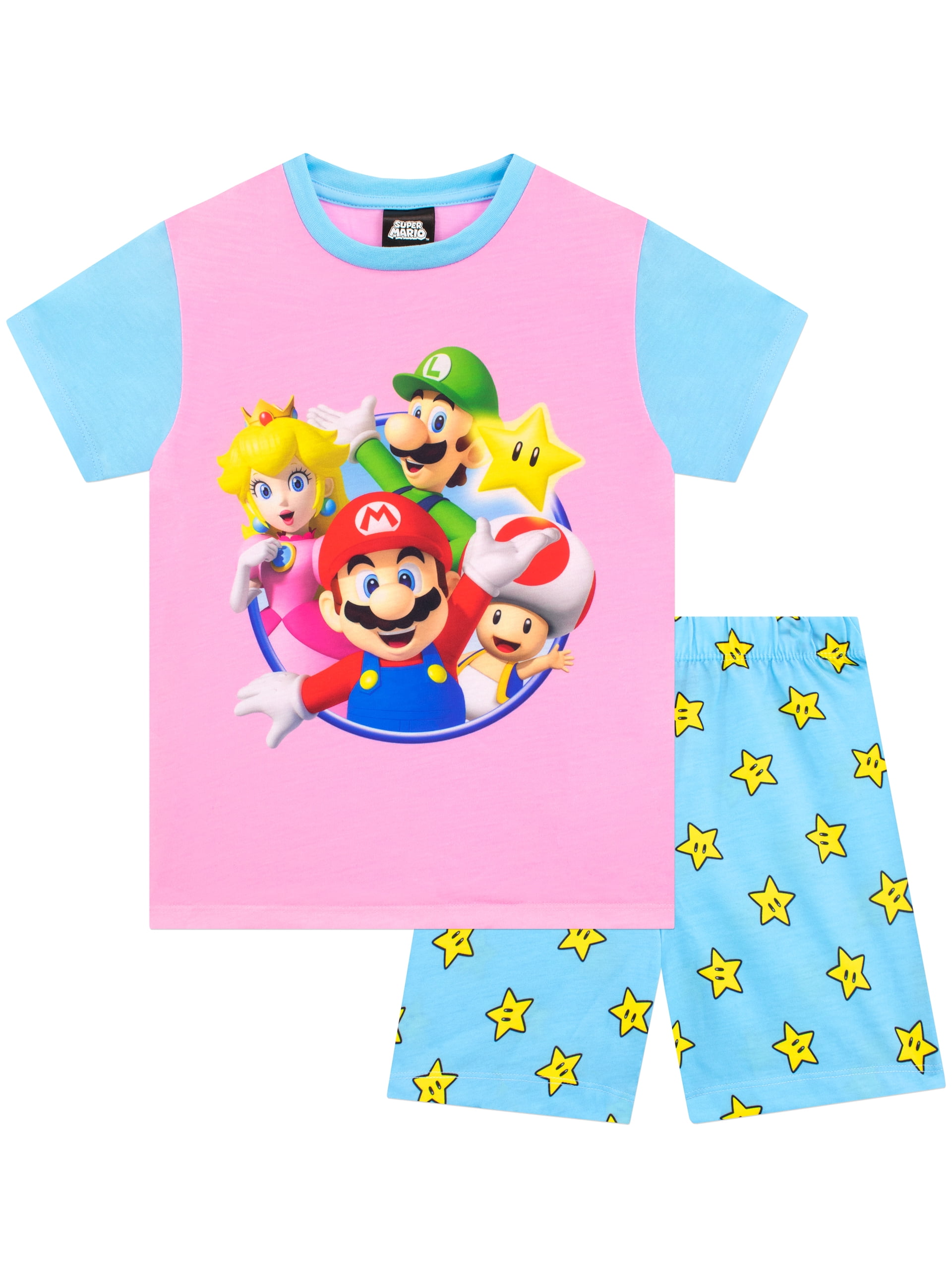 Super Mario Girls Mario And Luigi Short Pajamas Pink Sizes 4-12 ...