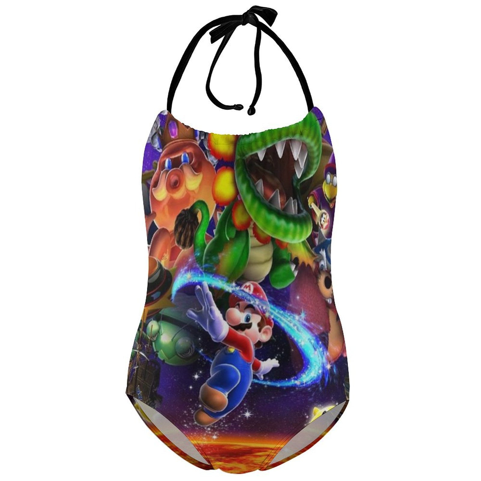 Super Mario Girls One Piece Swimsuit Quick Dry Swimwear Print Bathing ...
