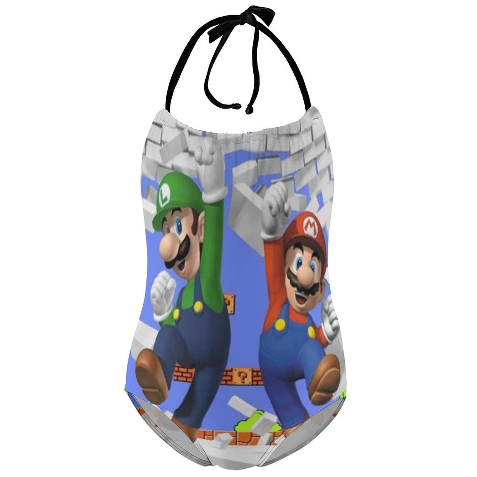 Super Mario Girls One Piece Swimsuit Quick Dry Swimwear Print Bathing ...