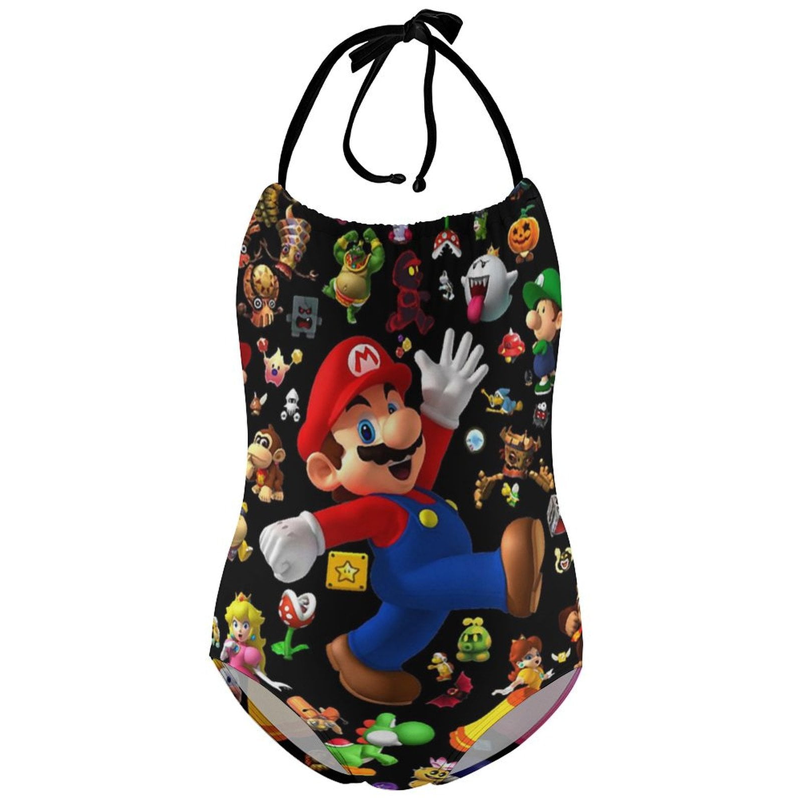 Super Mario Girls One Piece Swimsuit Quick Dry Swimwear Print Bathing ...