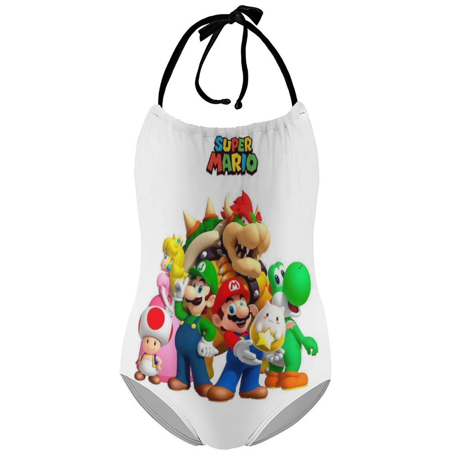 Super Mario Girls One Piece Swimsuit Quick Dry Swimwear Print Bathing ...