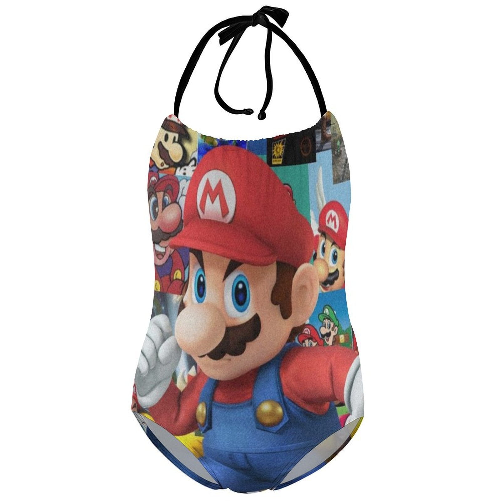 Super Mario Girls One Piece Swimsuit Quick Dry Swimwear Print Bathing ...