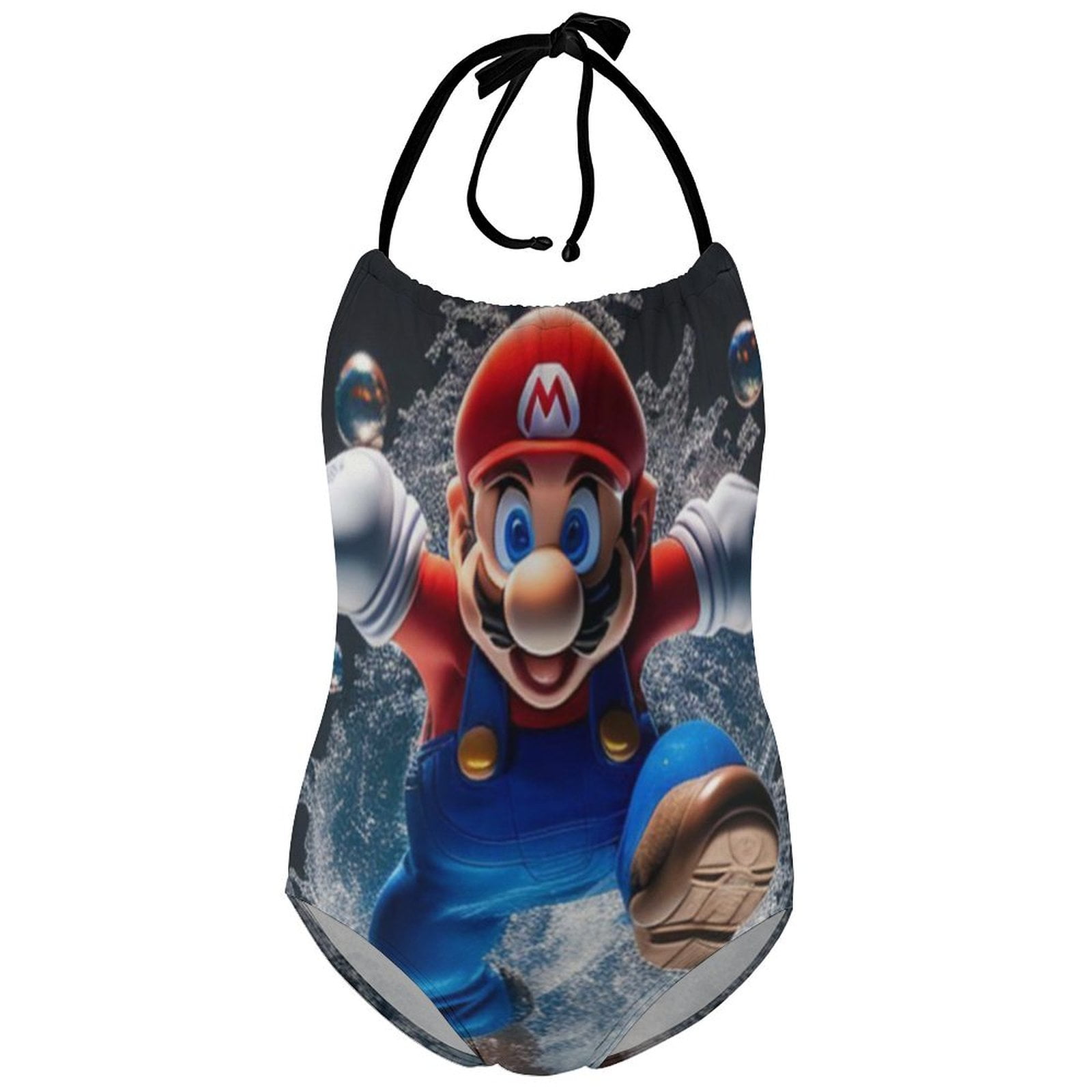 Super Mario Girls One Piece Swimsuit Quick Dry Swimwear Print Bathing ...