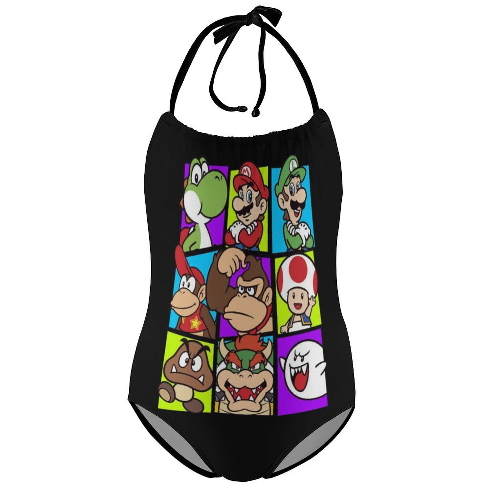 Super Mario Girls One Piece Swimsuit Quick Dry Swimwear Print Bathing ...