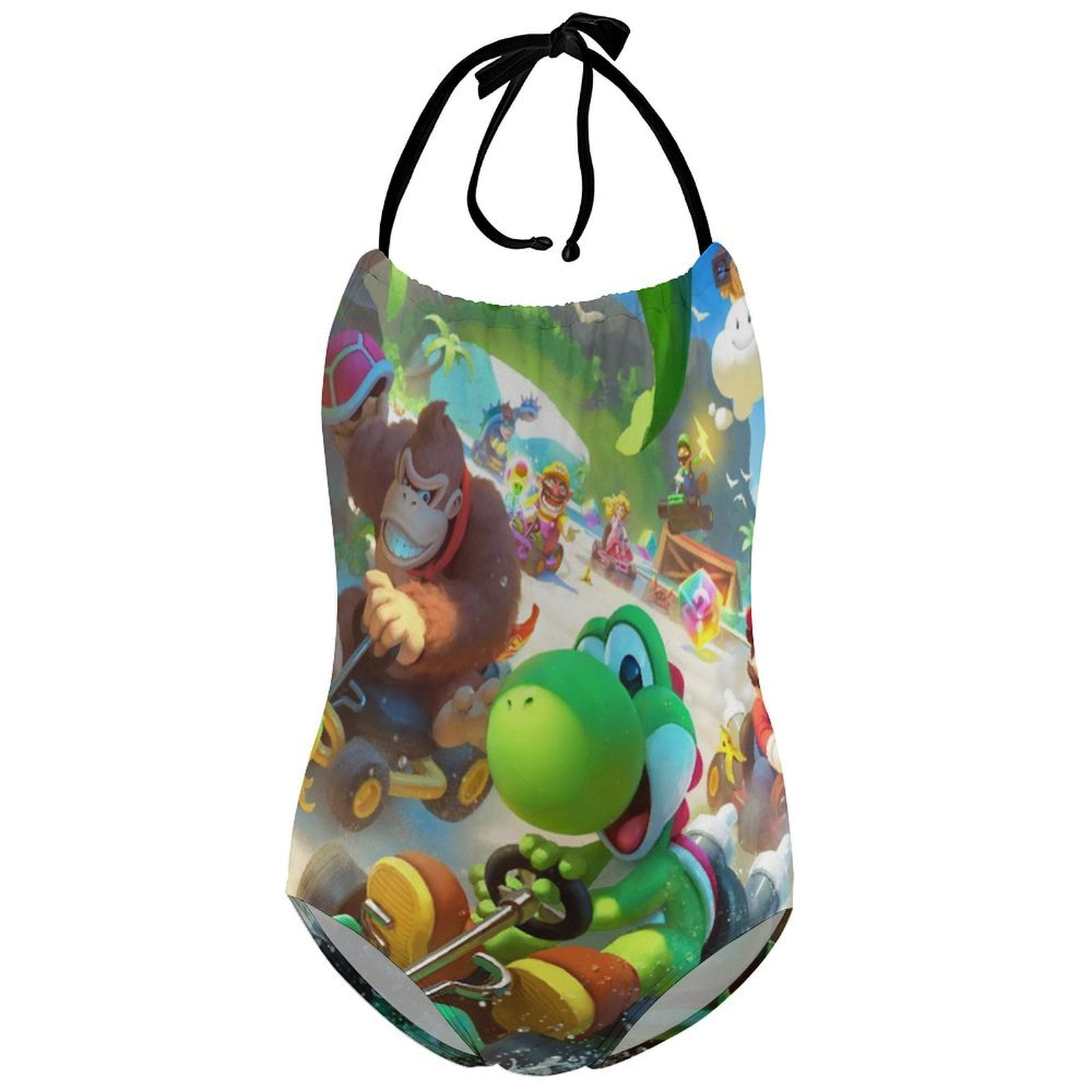 Super Mario Girls One Piece Swimsuit Quick Dry Swimwear Print Bathing ...