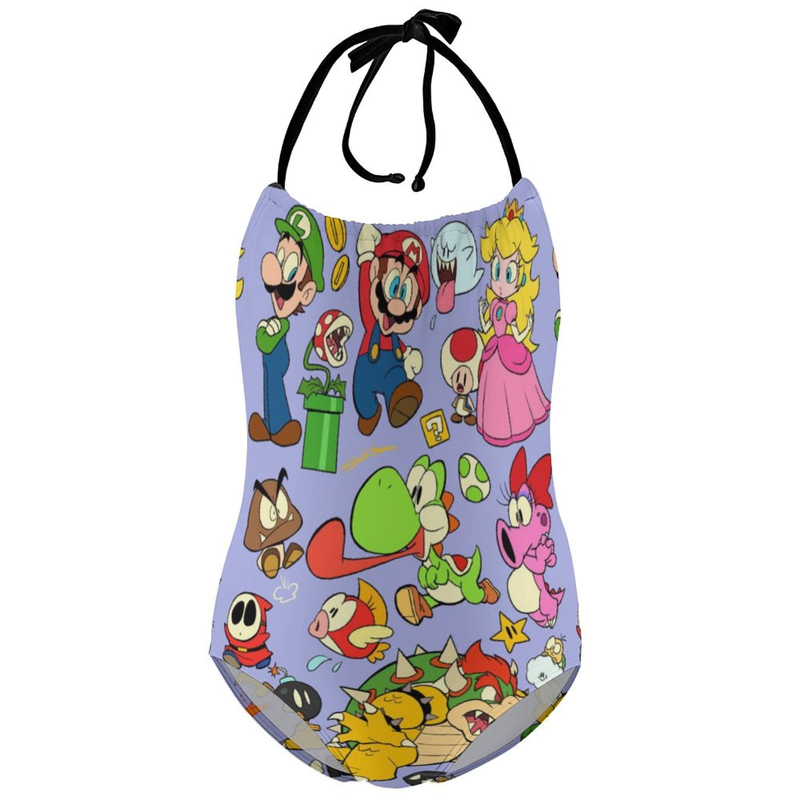 Super Mario Girls One Piece Swimsuit Quick Dry Swimwear Print Bathing ...