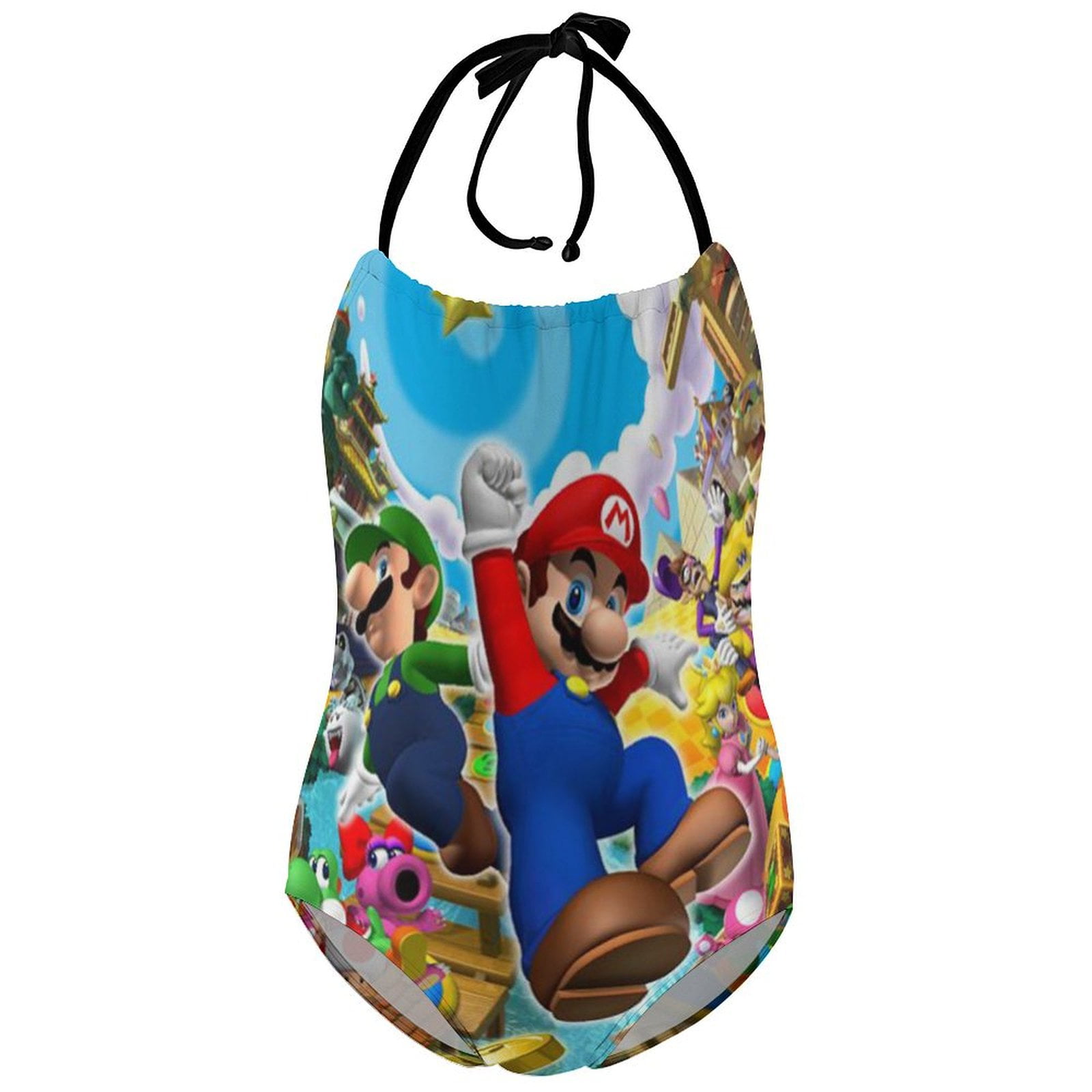 Super Mario Girls One Piece Swimsuit Quick Dry Swimwear Print Bathing ...
