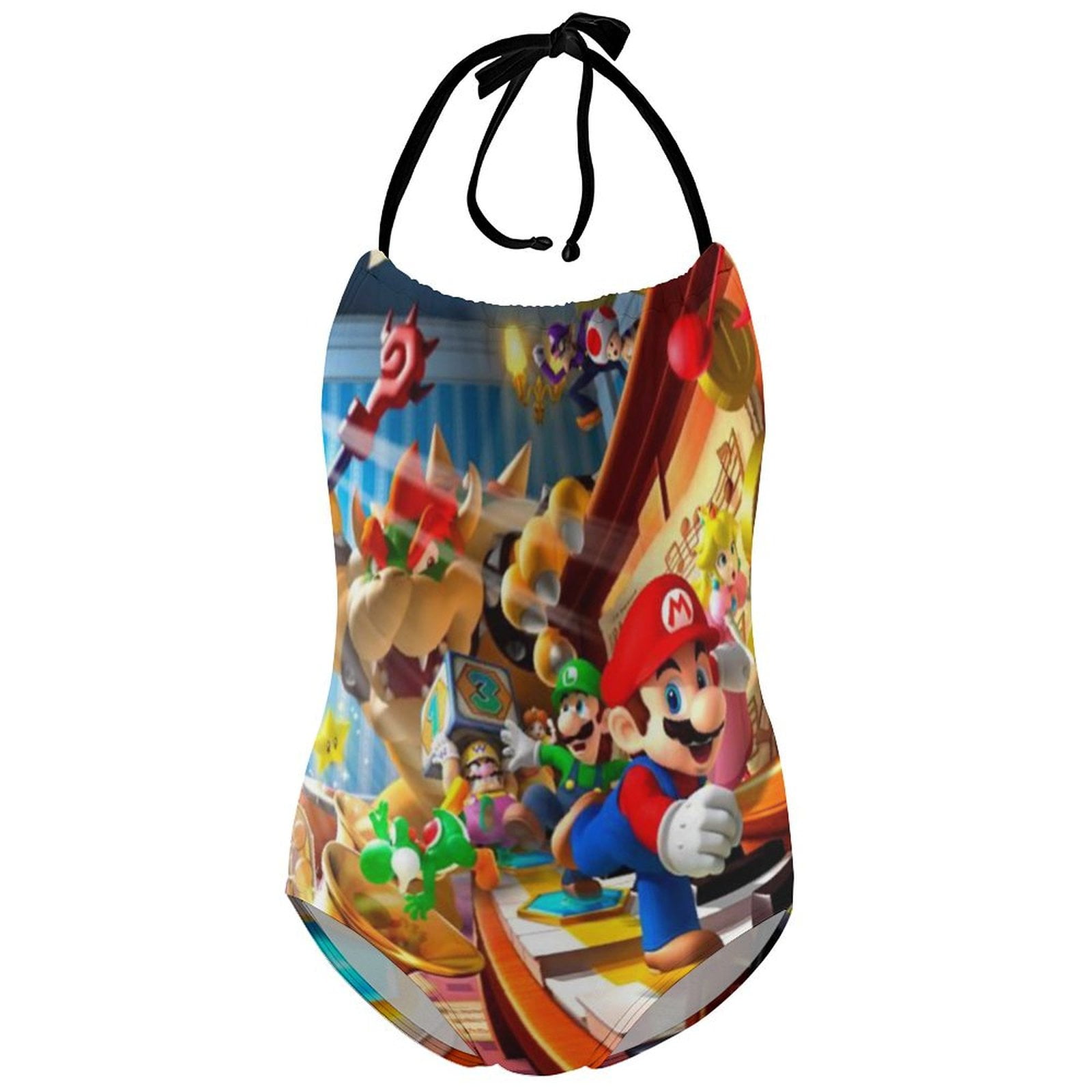 Super Mario Girls One Piece Swimsuit Quick Dry Swimwear Print Bathing ...