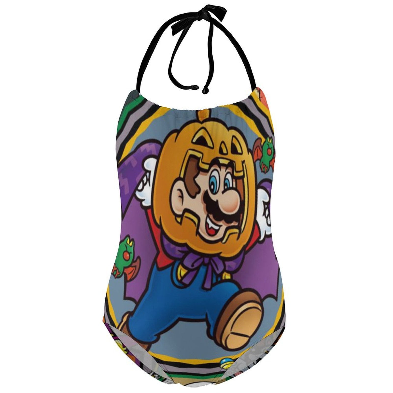 Super Mario Girls One Piece Swimsuit Quick Dry Swimwear Print Bathing ...
