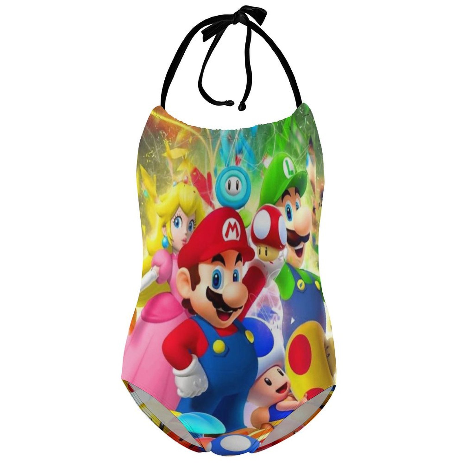 Super Mario Girls One Piece Swimsuit Quick Dry Swimwear Print Bathing ...