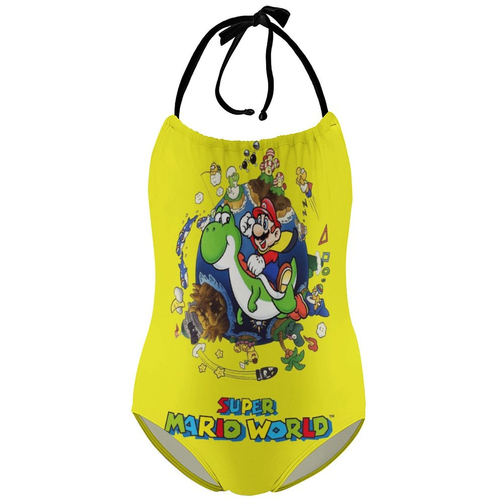 Super Mario Girls One Piece Swimsuit Quick Dry Swimwear Print Bathing ...