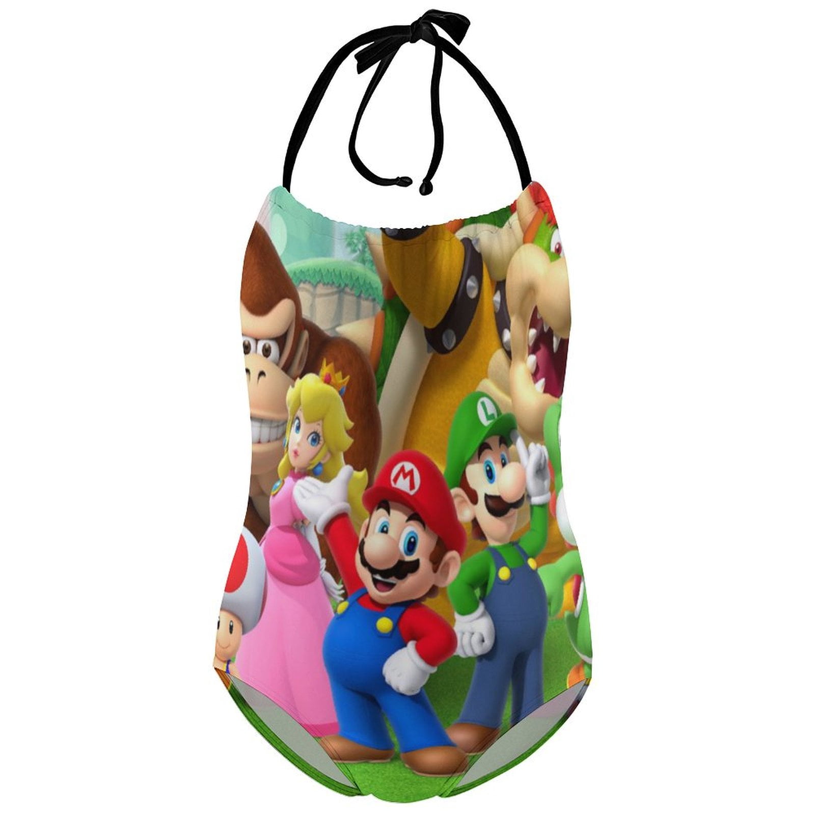 Super Mario Girls One Piece Swimsuit Quick Dry Swimwear Print Bathing ...