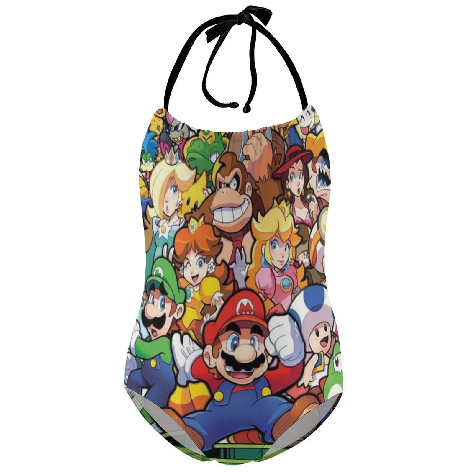 Super Mario Girls One Piece Swimsuit Quick Dry Swimwear Print Bathing ...