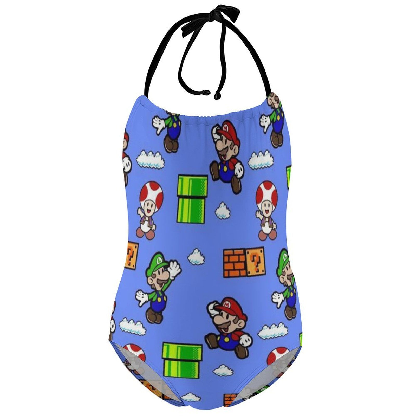 Super Mario Girls One Piece Swimsuit Quick Dry Swimwear Print Bathing ...