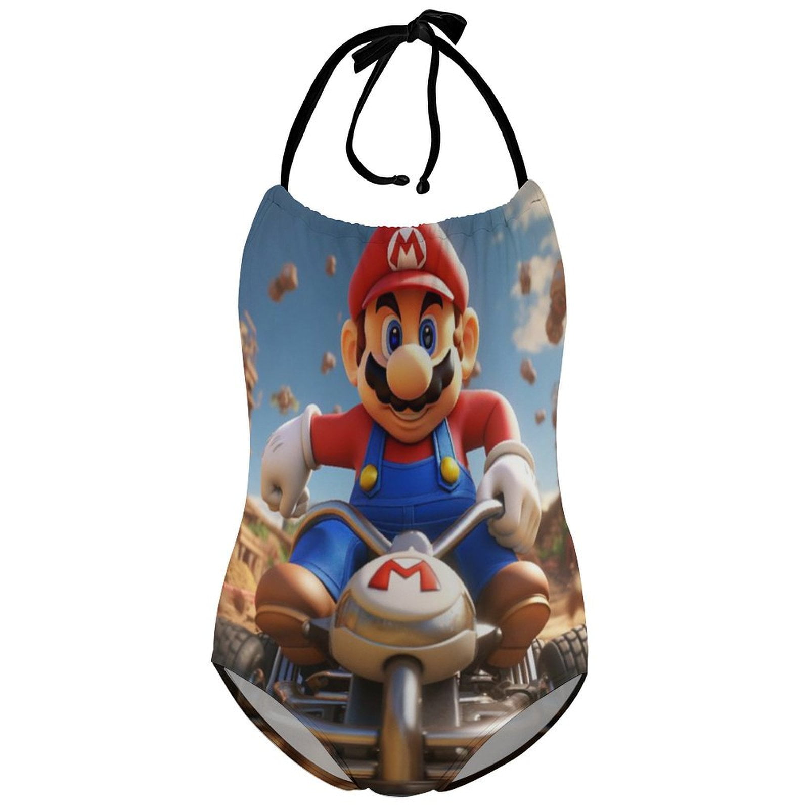 Super Mario Girls One Piece Swimsuit Quick Dry Swimwear Print Bathing ...