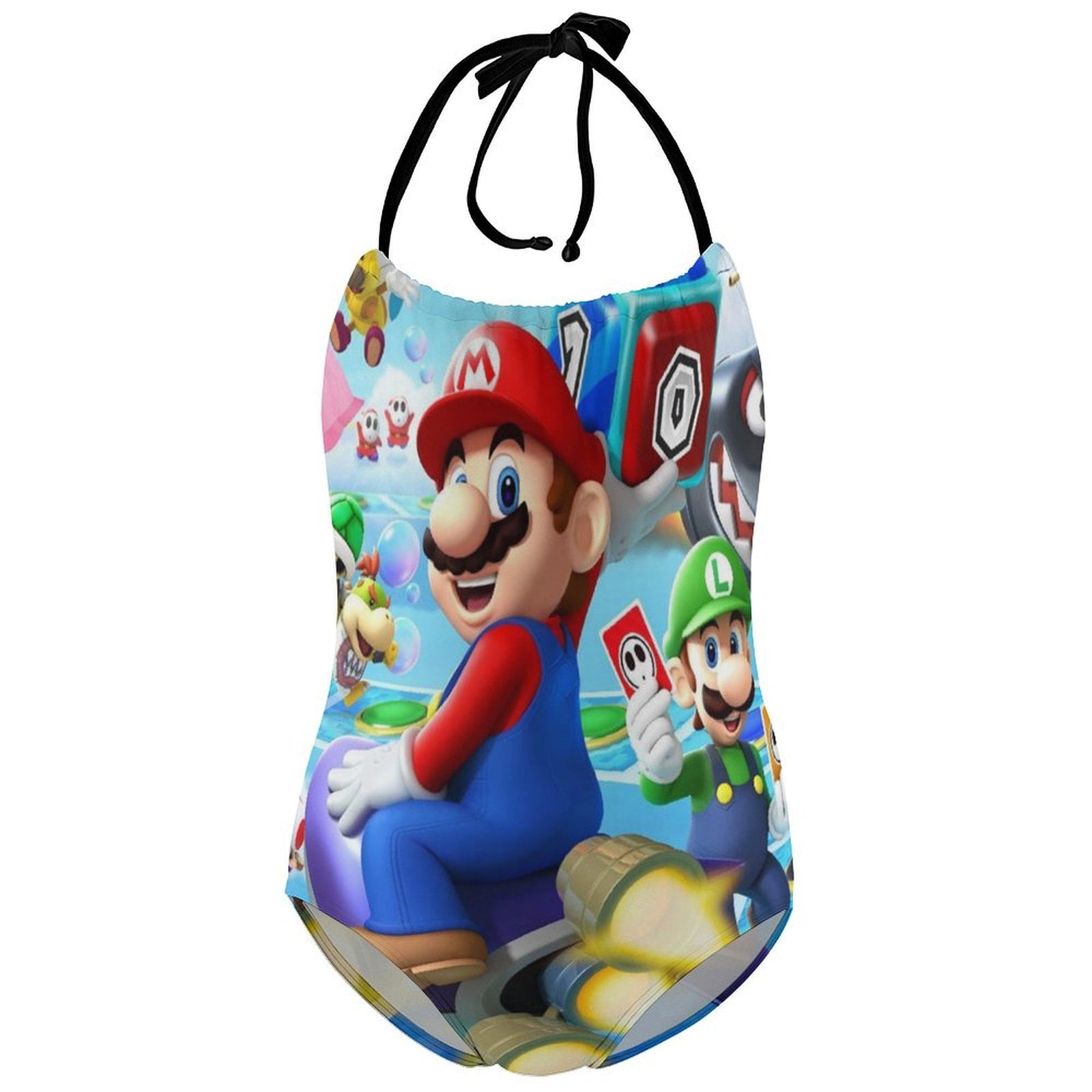 Super Mario Girls One Piece Swimsuit Quick Dry Swimwear Print Bathing ...