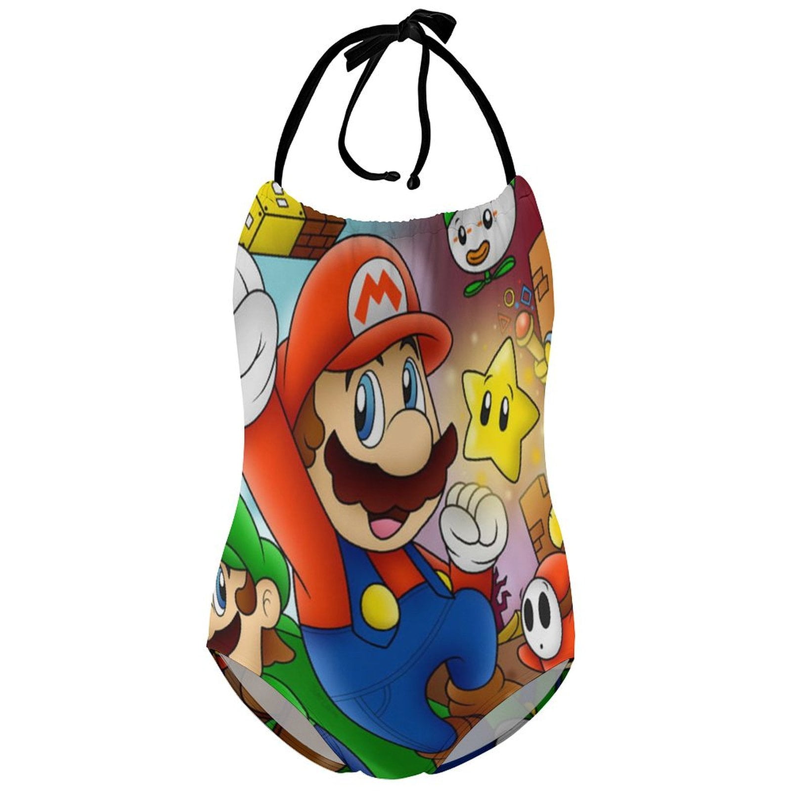 Super Mario Girls One Piece Swimsuit Quick Dry Swimwear Print Bathing ...