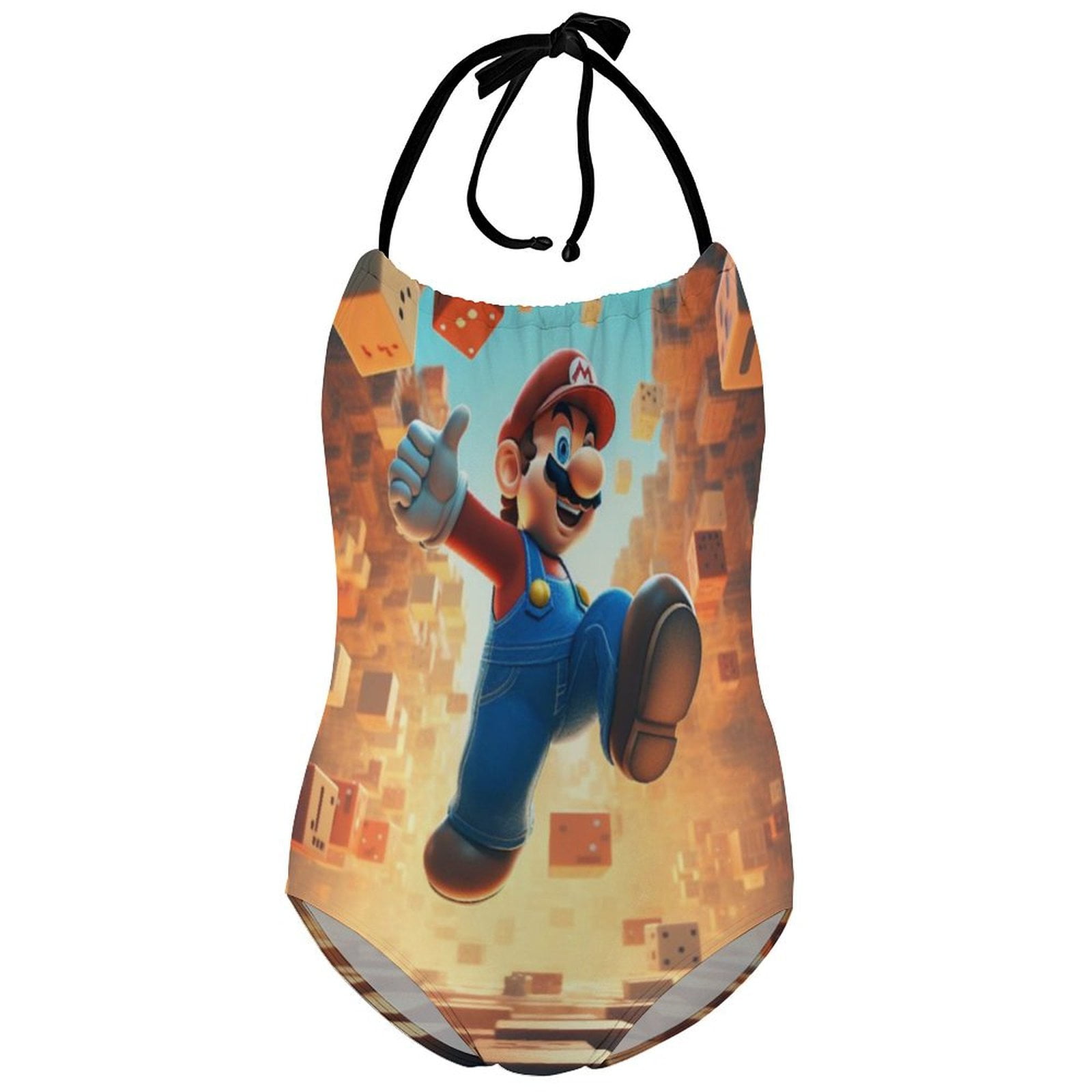 Super Mario Girls One Piece Swimsuit Quick Dry Swimwear Print Bathing ...