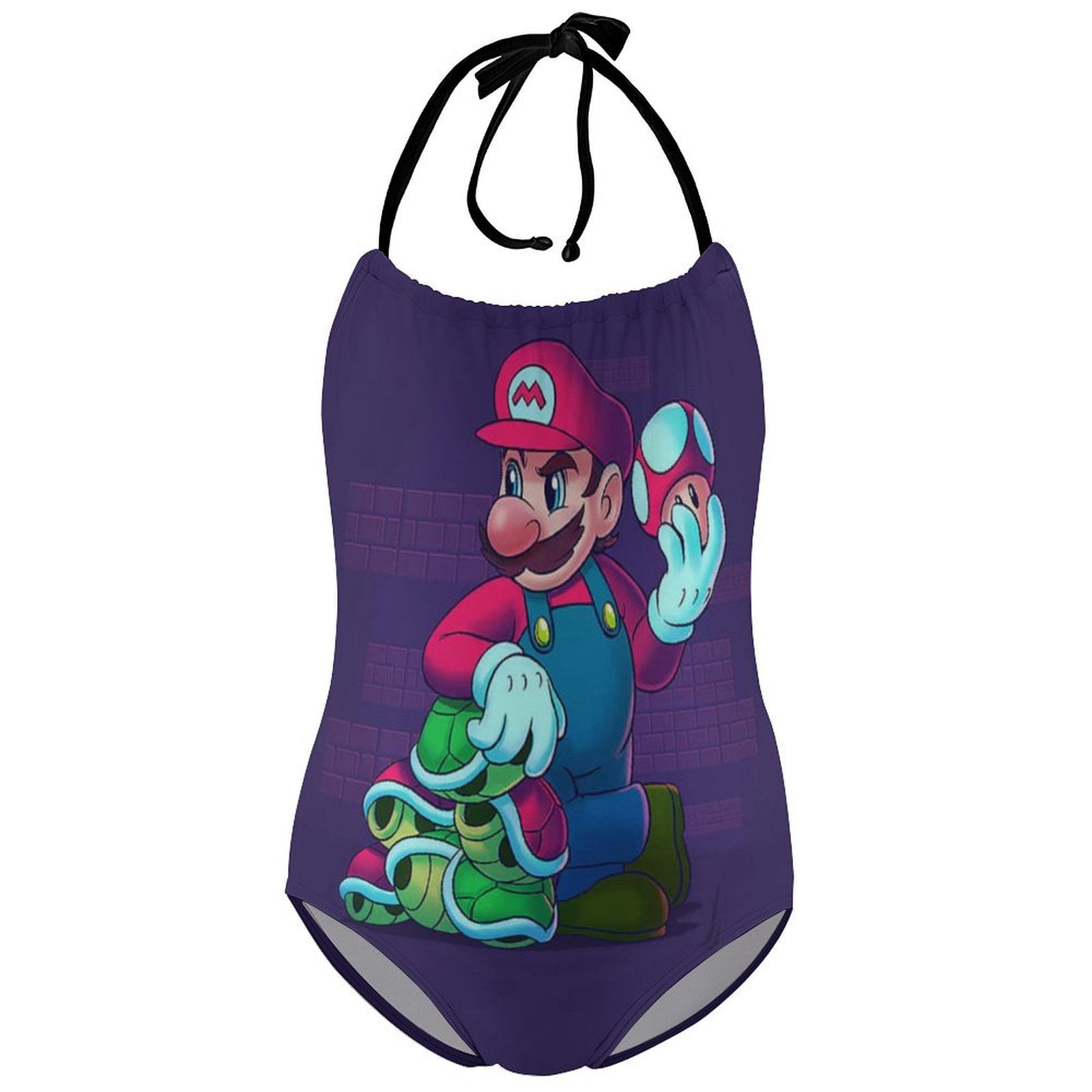 Super Mario Girls One Piece Swimsuit Quick Dry Swimwear Print Bathing ...