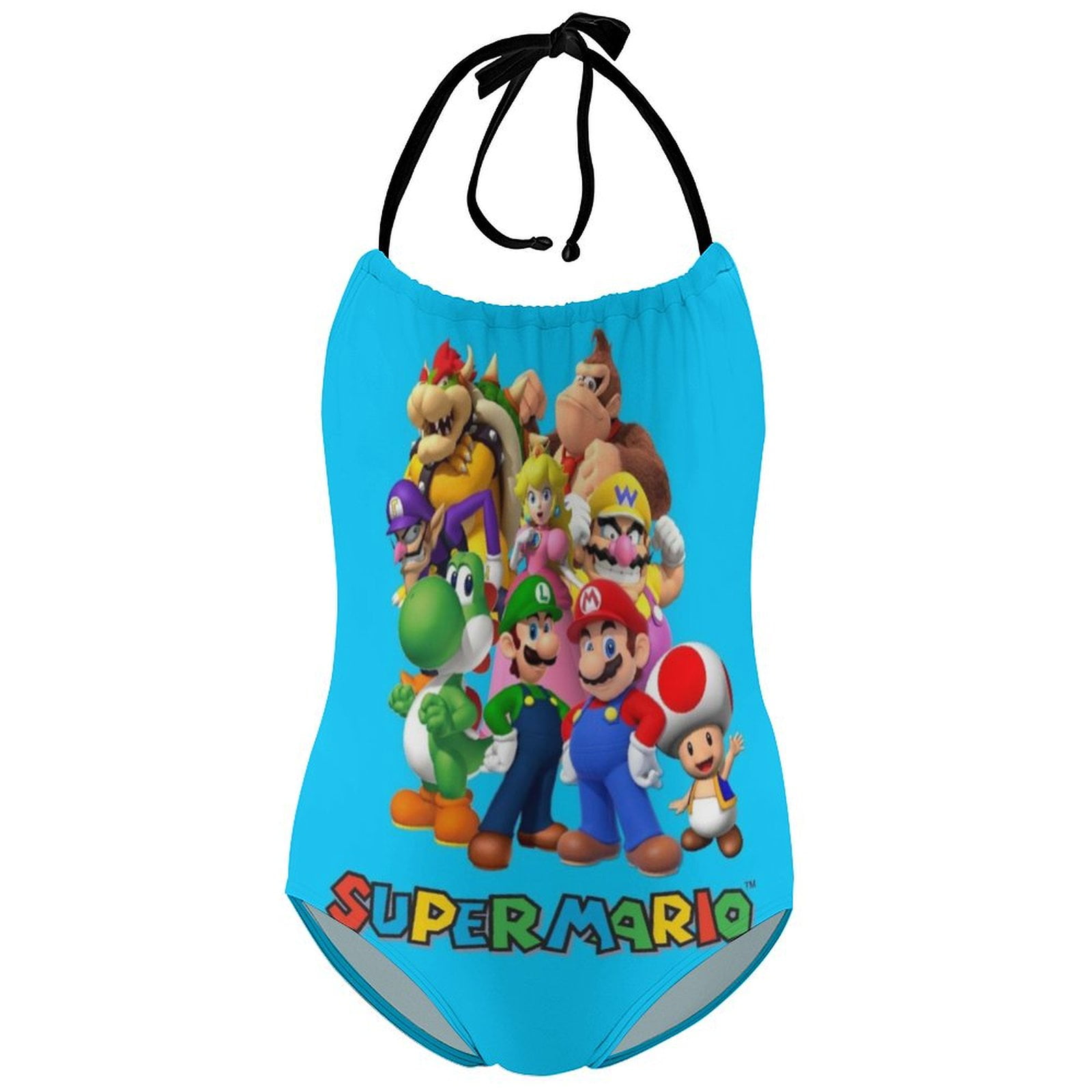 Super Mario Girls One Piece Swimsuit Quick Dry Swimwear Print Bathing ...