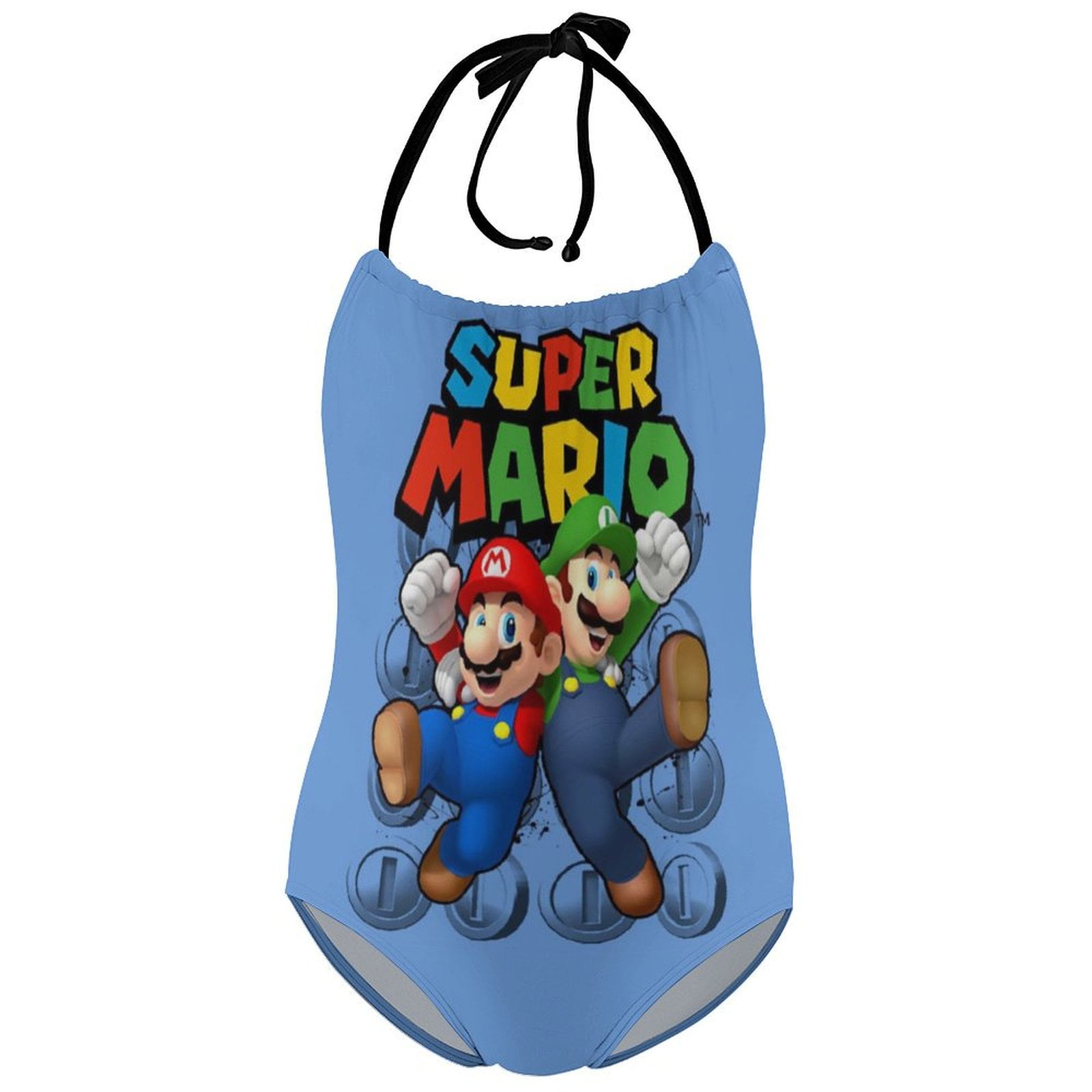 Super Mario Girls One Piece Swimsuit Quick Dry Swimwear Print Bathing ...