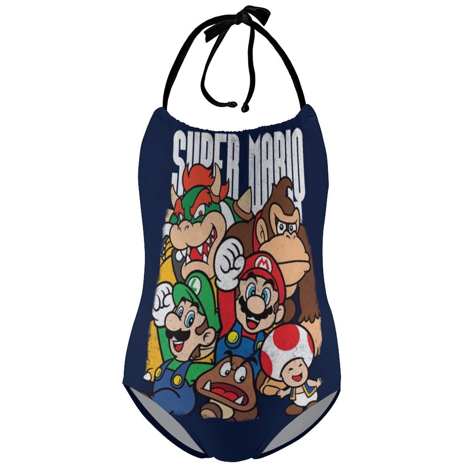 Super Mario Girls One Piece Swimsuit Quick Dry Swimwear Print Bathing ...