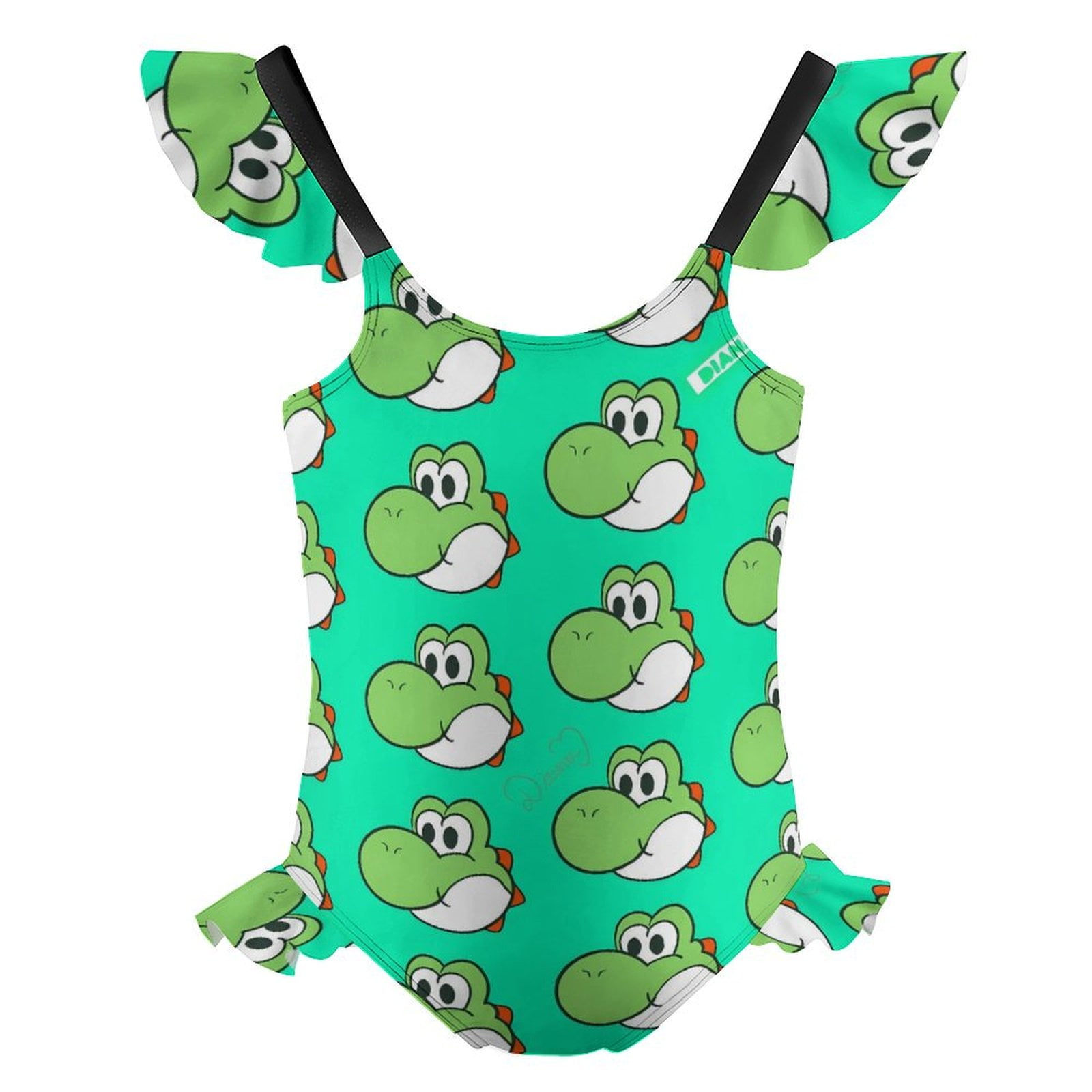 Super Mario Girls One-piece Cute Swimsuit Quick Dry Ruffles 6-7Y（110cm ...