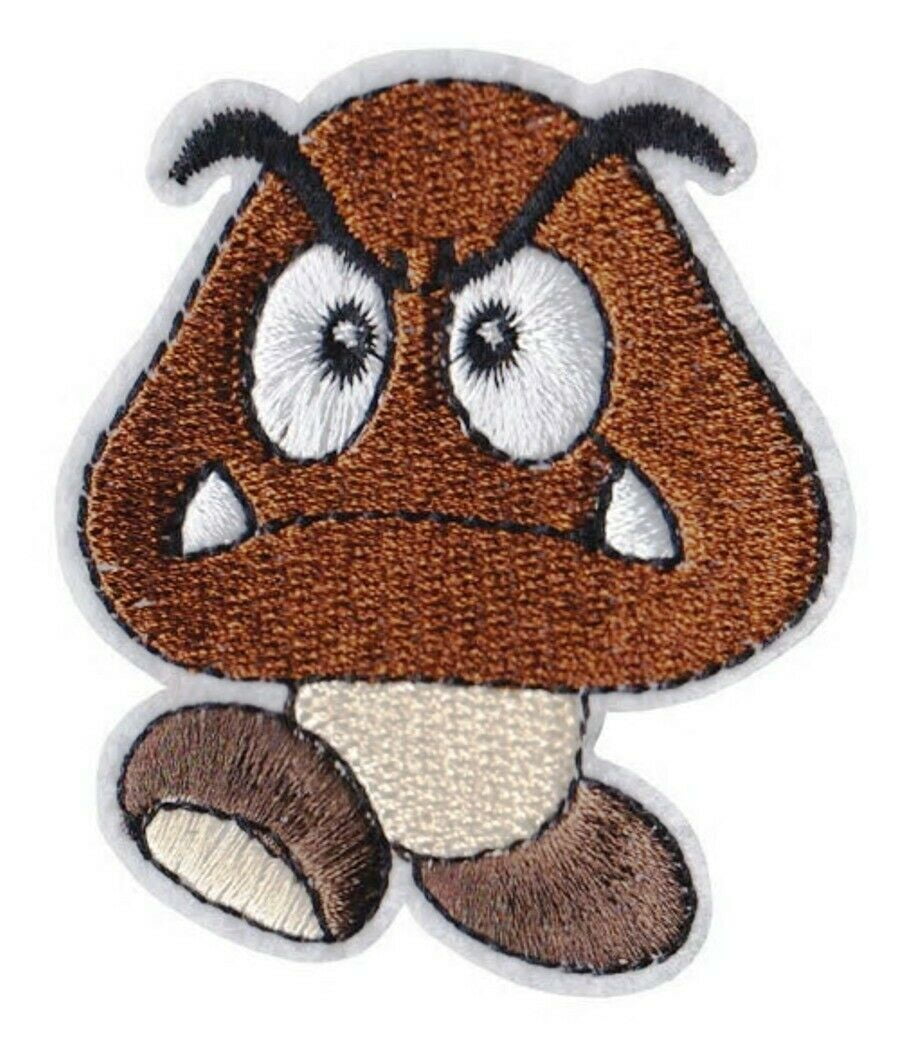 Super Mario Goomba Character 2.25 Inches Tall Embroidered Iron On Patch ...