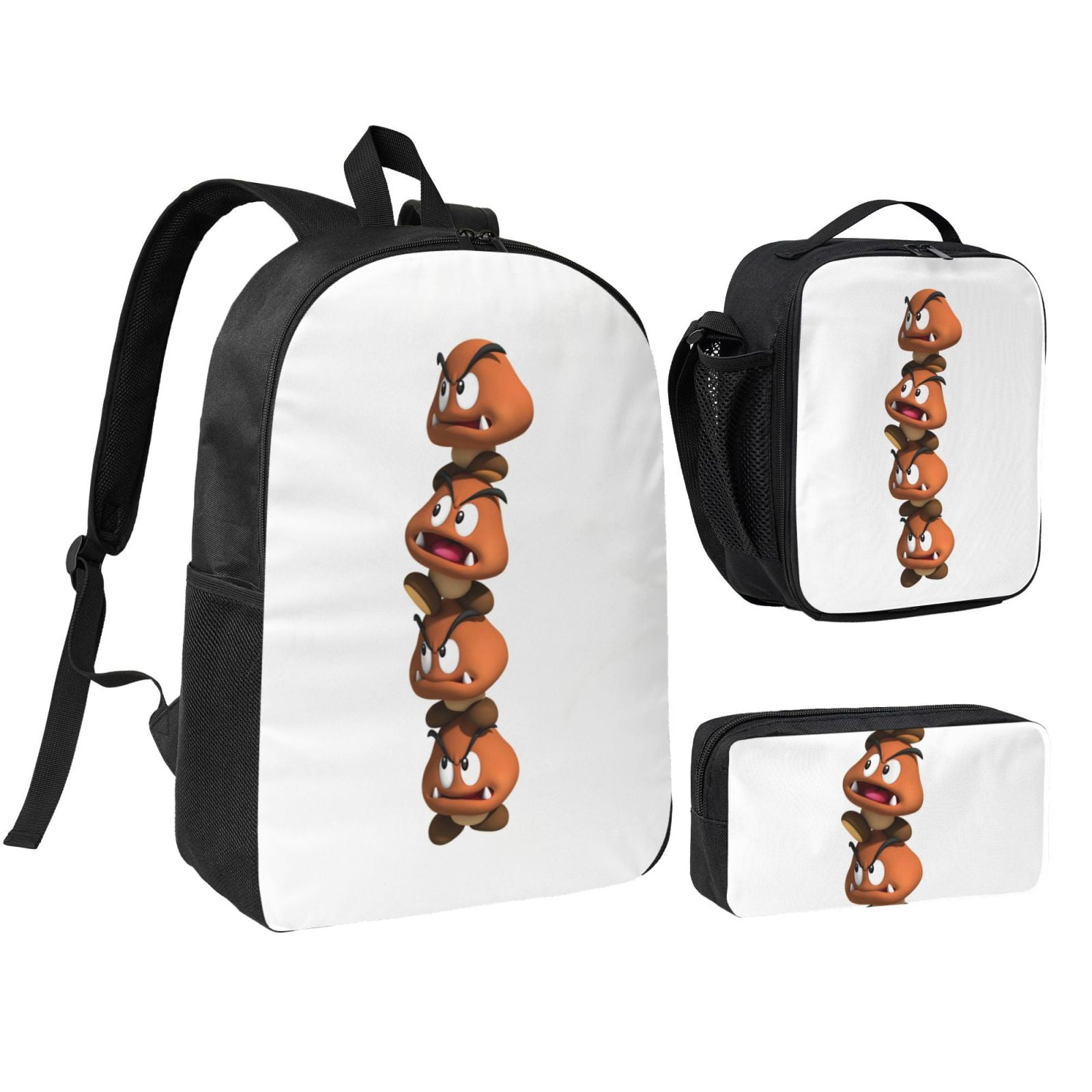 Super Mario Goomba School Backpack with Lunch Box and Pencil Cas ...