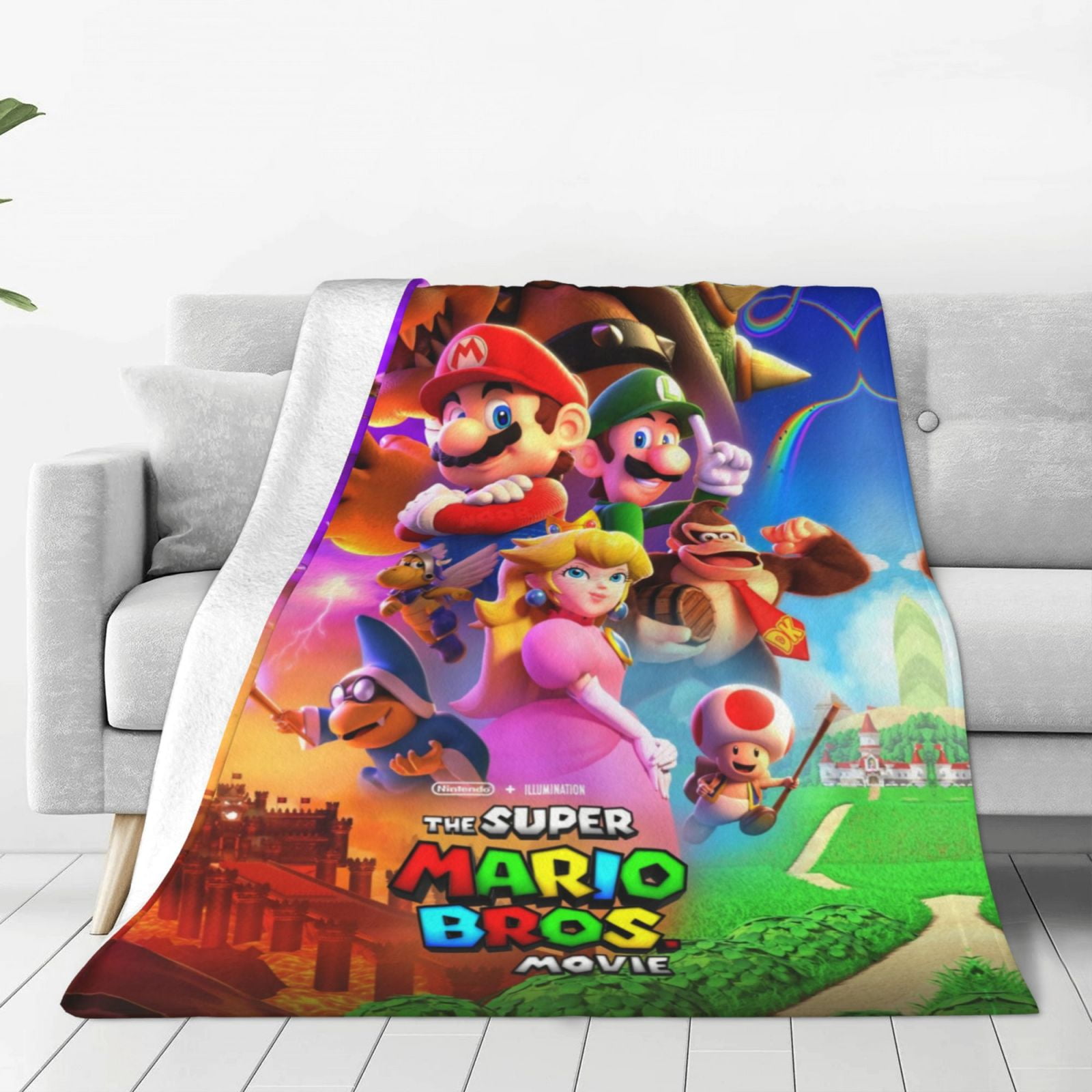 Super Mario Group Portrait Blanket Cartoon Blanket Home Cute Blankets ...