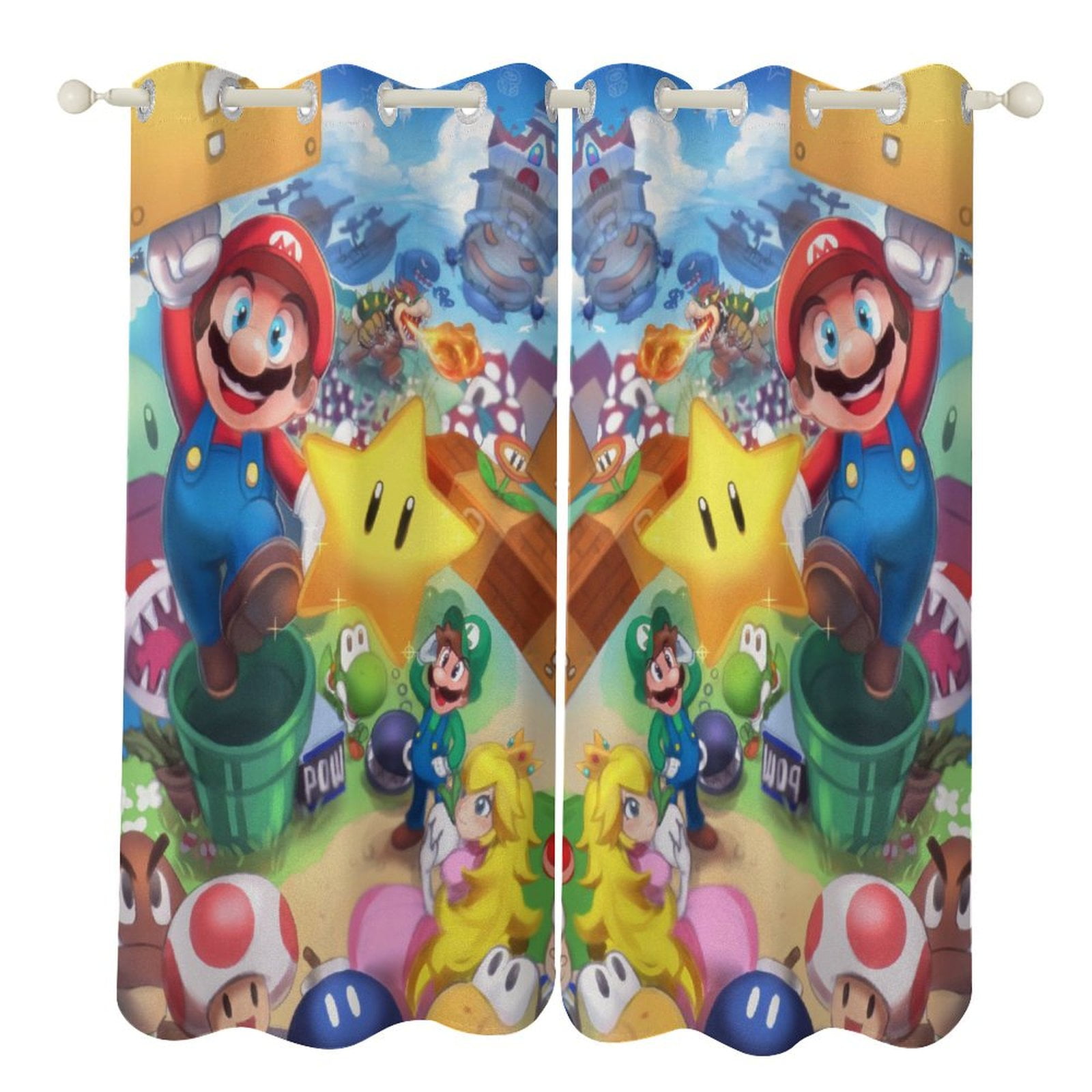 Super-Mario Group Portrait Curtains 84 Inch,Blackout Curtains,Cartoon ...