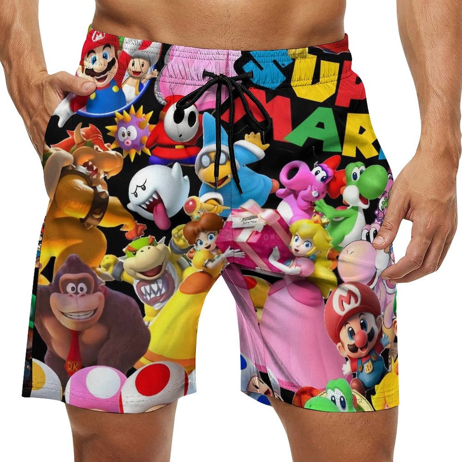 Super Mario Group Portrait Men's Swim Trunks Quick Dry Bathing Suit ...
