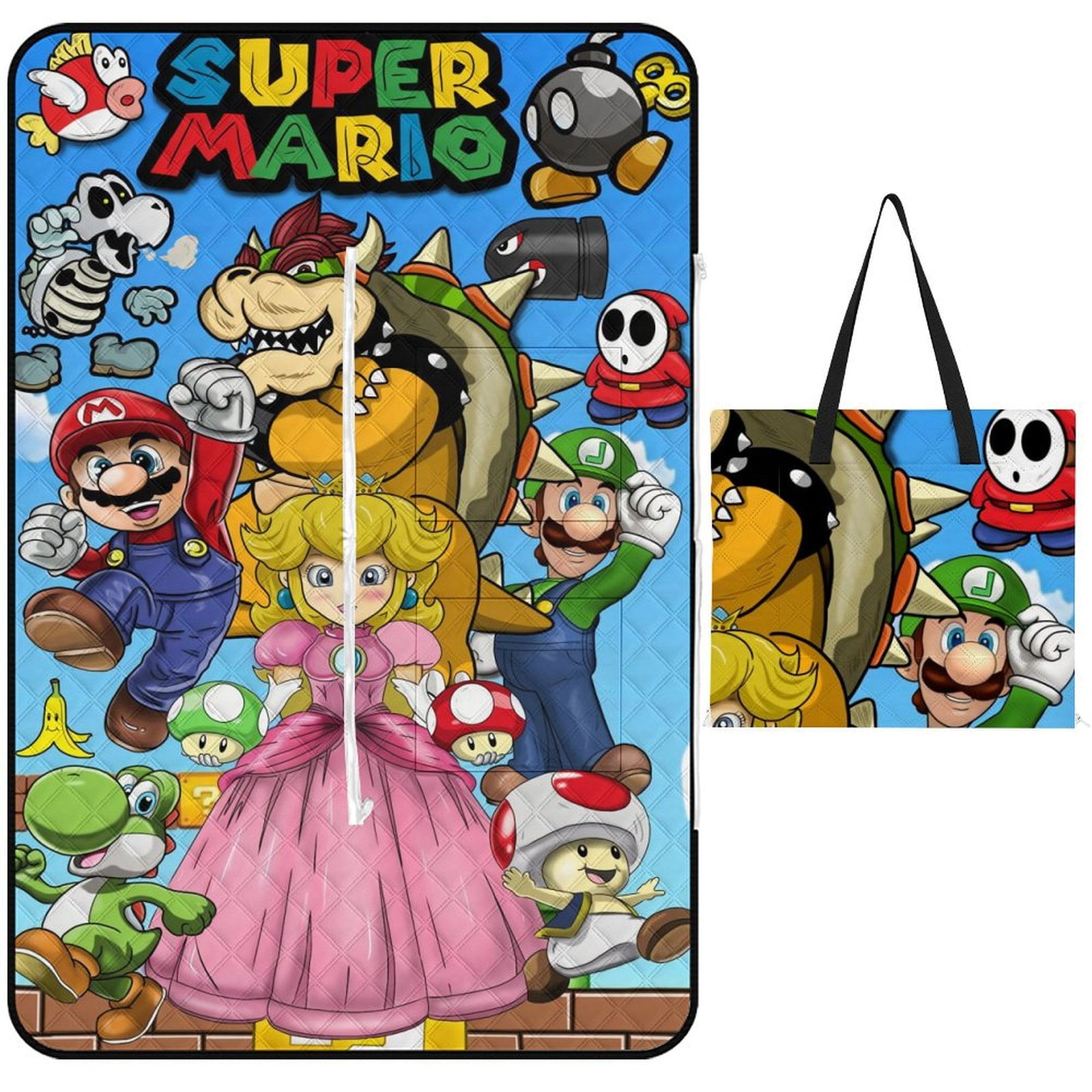 Super Mario Group Portrait Picnic Blankets 59"x39" Extra Large Outdoor ...