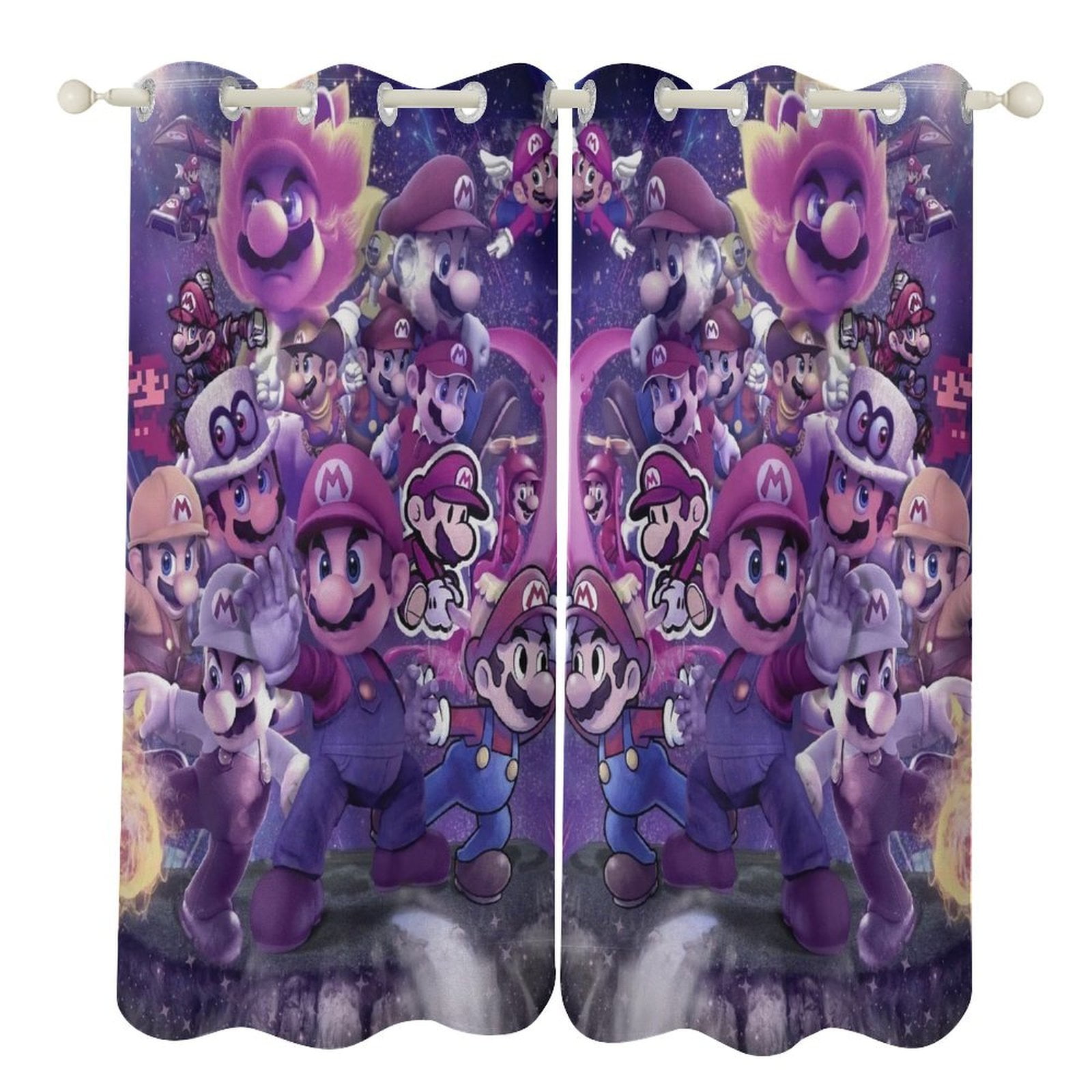 Super-Mario Group Portrait Vintage Kids Curtains 52 X 72 Inch,Cartoon ...