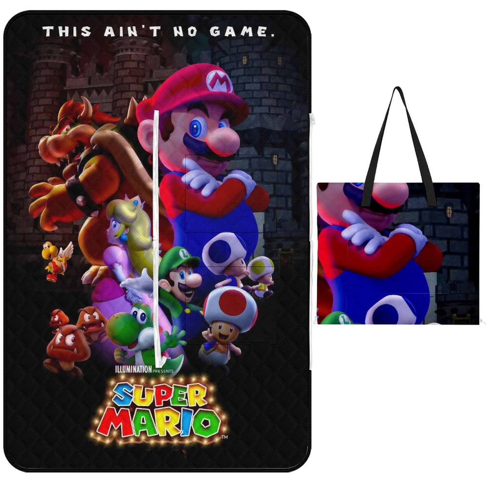 Super Mario Group Portrait Vintage Picnic Blankets 59"x39" Extra Large ...