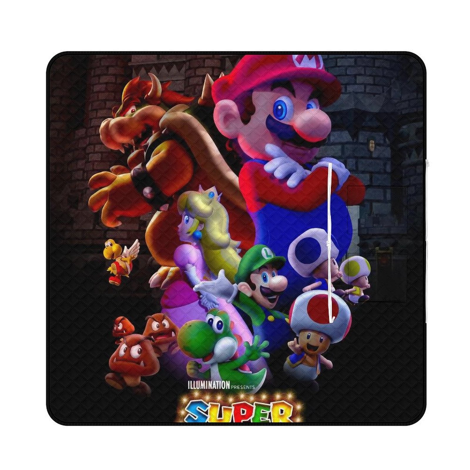 Super Mario Group Portrait Vintage Picnic Blankets 78"x78" Extra Large ...