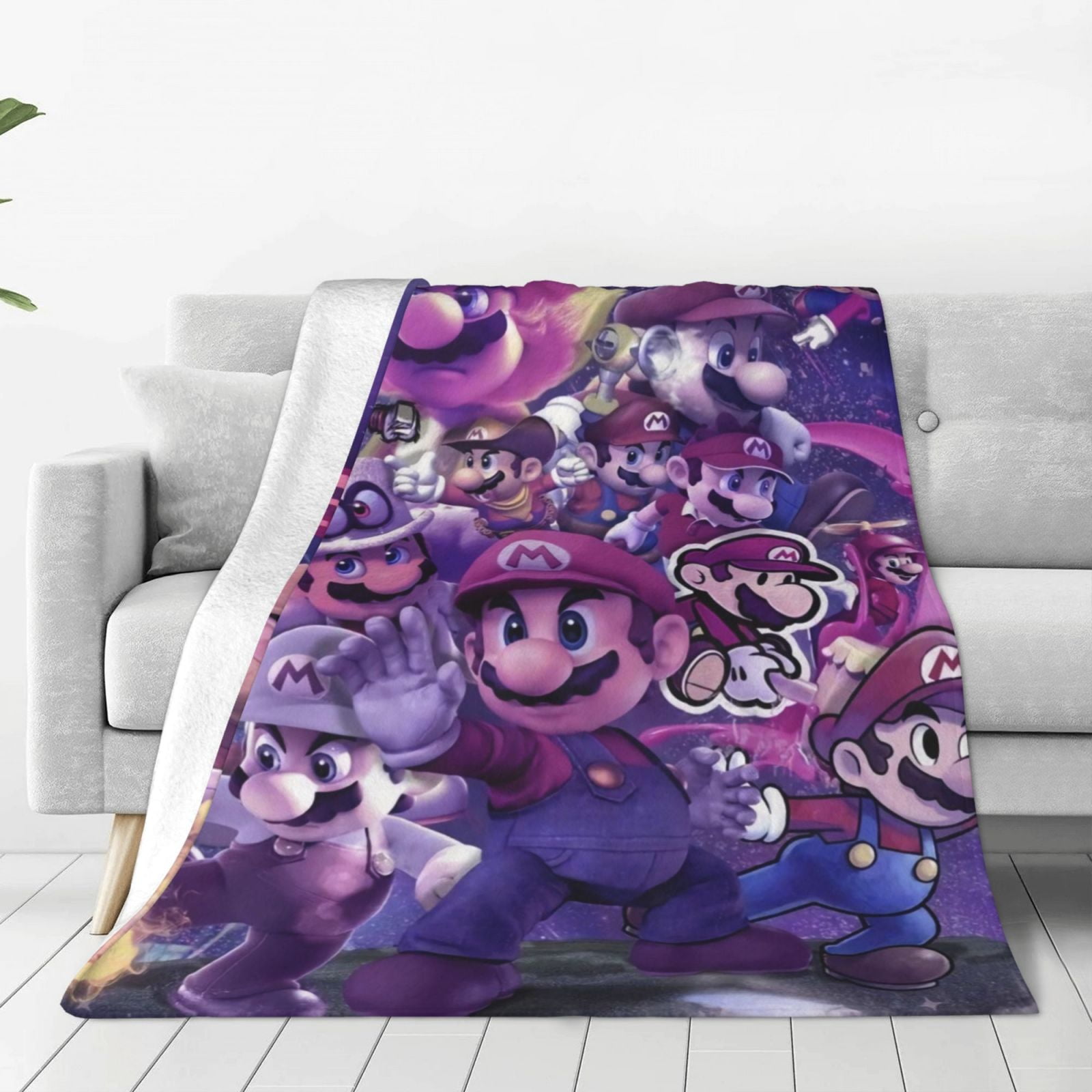 Super Mario Group Portrait Vintage02 Blanket Cartoon Blanket Home Cute ...