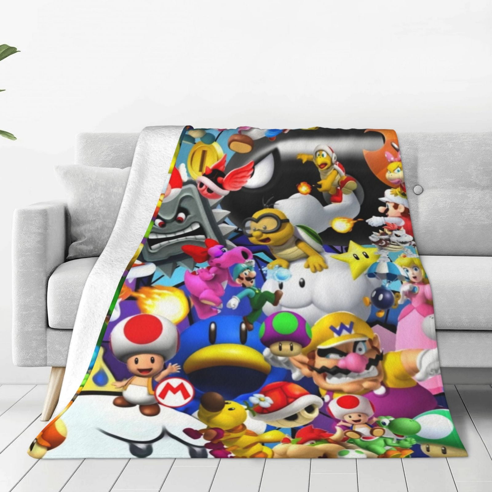 Super Mario Group Portrait6 Blanket Cartoon Blanket Home Cute Blankets ...