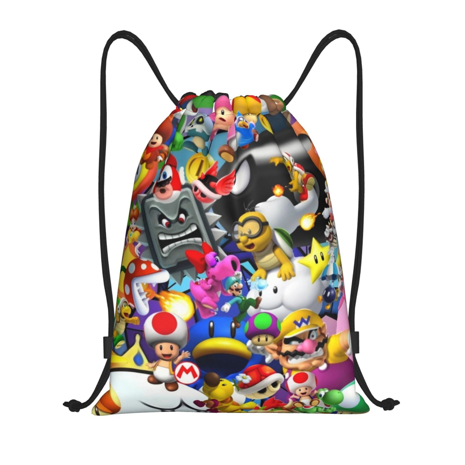 Super Mario Group Portrait6 Drawstring Backpack Drawstring Gym Bags ...