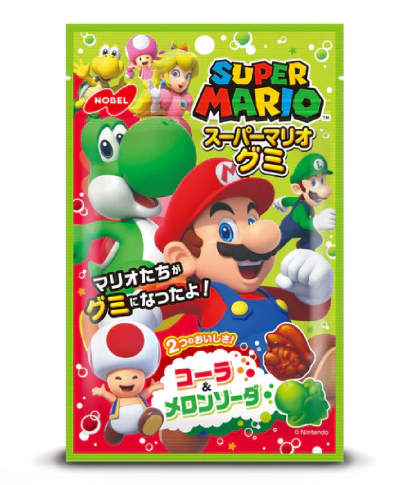 Super Mario Gummy - Cola & Melon Soda flavor 50g - Walmart.com