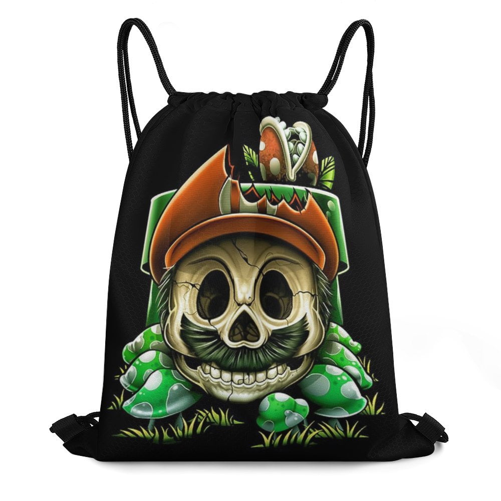 Super Mario Gym Bag Simple Casual Drawstring Backpack Outdoor Portable ...