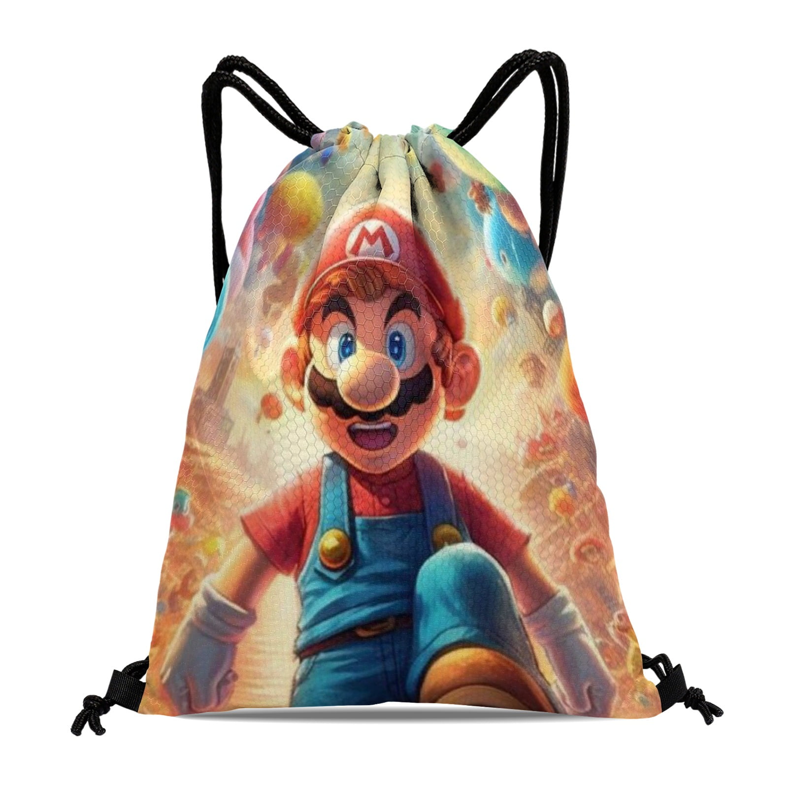 Super Mario Gym Drawstring Backpack:Waterproof, perfect for hiking ...