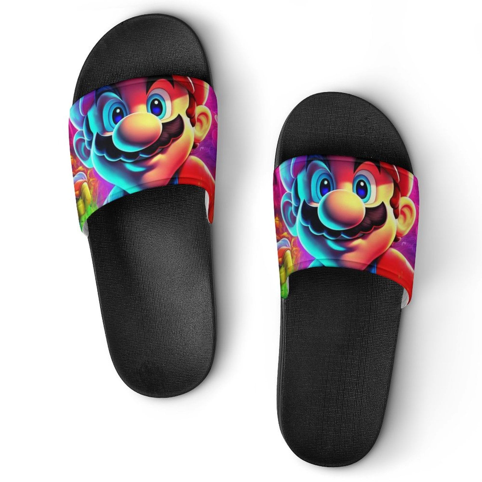 Super Mario Home Slippers Non Slip Bathroom Open Toe Shoes Lightweight ...